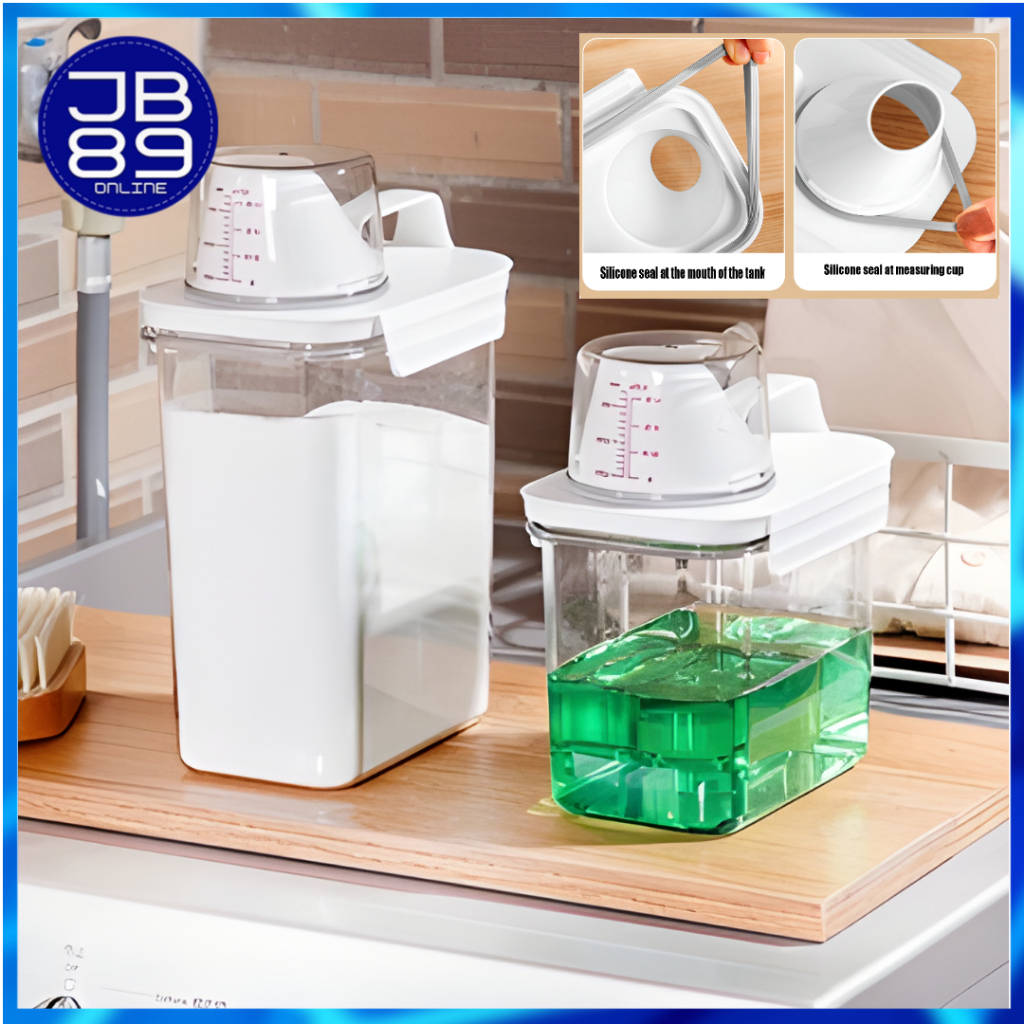 JB89 - Laundry Powder Storage Container Liquid Detergent Dispenser ...