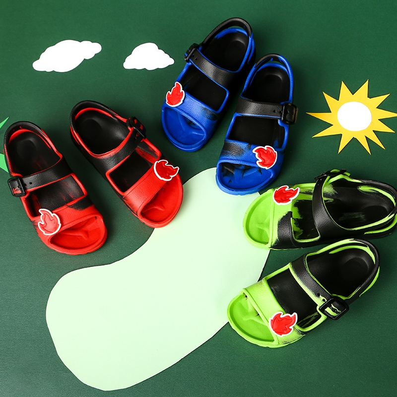 NEW Boys Korean Sandals with 3D Cartoon design Comfy Velco shoes beach ...
