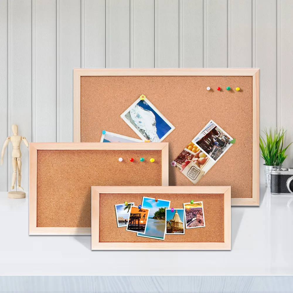3 Sizes For Chosen Pine Wood Frame Cork Board Bulletin Message Board ...