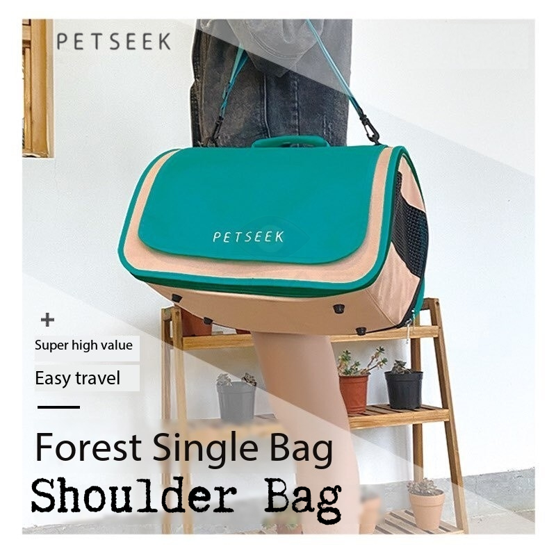 PETSEEK Pet Carrier Bag Cat Travel Carrier Shoulder Bag Fashion Canvas ...