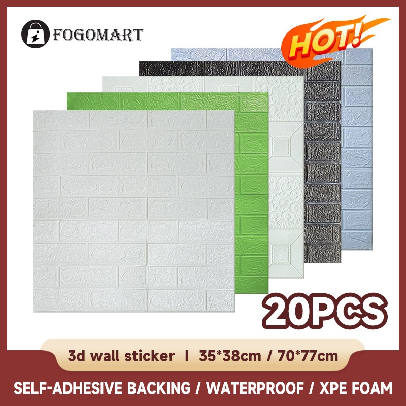 20pcs 35*38cm/70*77cm 3D Ceiling Wallpaper Adhesive Wall Decor Foam ...