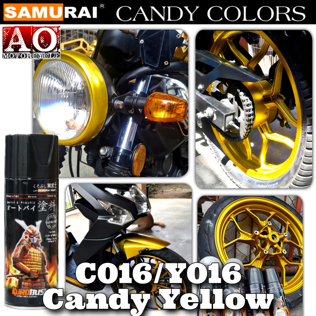 SAMURAI Spray Paint CO16/Y016 YAMAHA Candy Yellow - Cash On Delivery ...