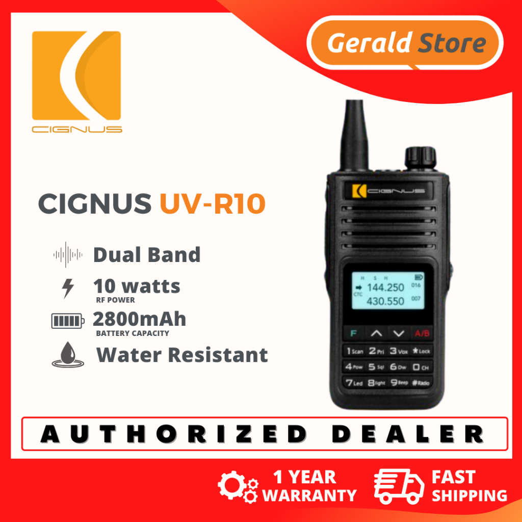 Cignus UVR10 Dualband 10watts Water Proof IP68 Radio with Noise Cancel ...