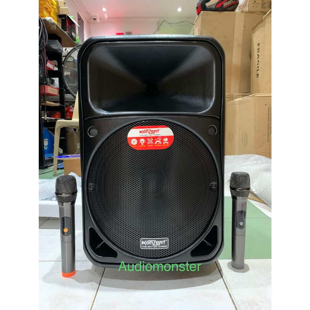 2023 Original Konzert Panalo 12 Active Portable Trolley Speaker | Shopee Philippines