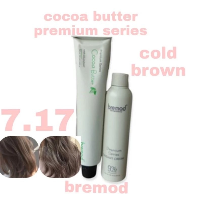 BREMOD premium series cocoa butter hair color with oxidizer(7.17)cold ...
