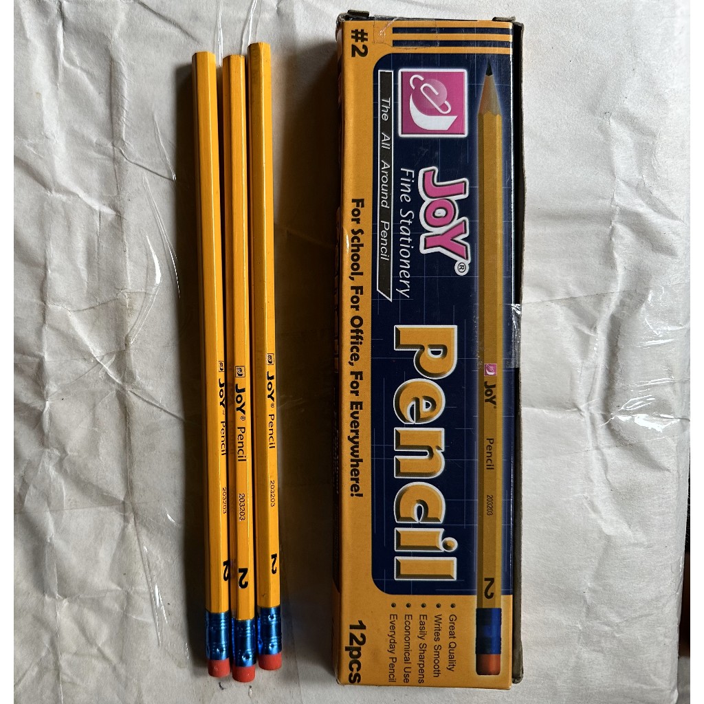 Original Joy Yellow Pencil with eraser No.2 12pcs/box | Shopee Philippines