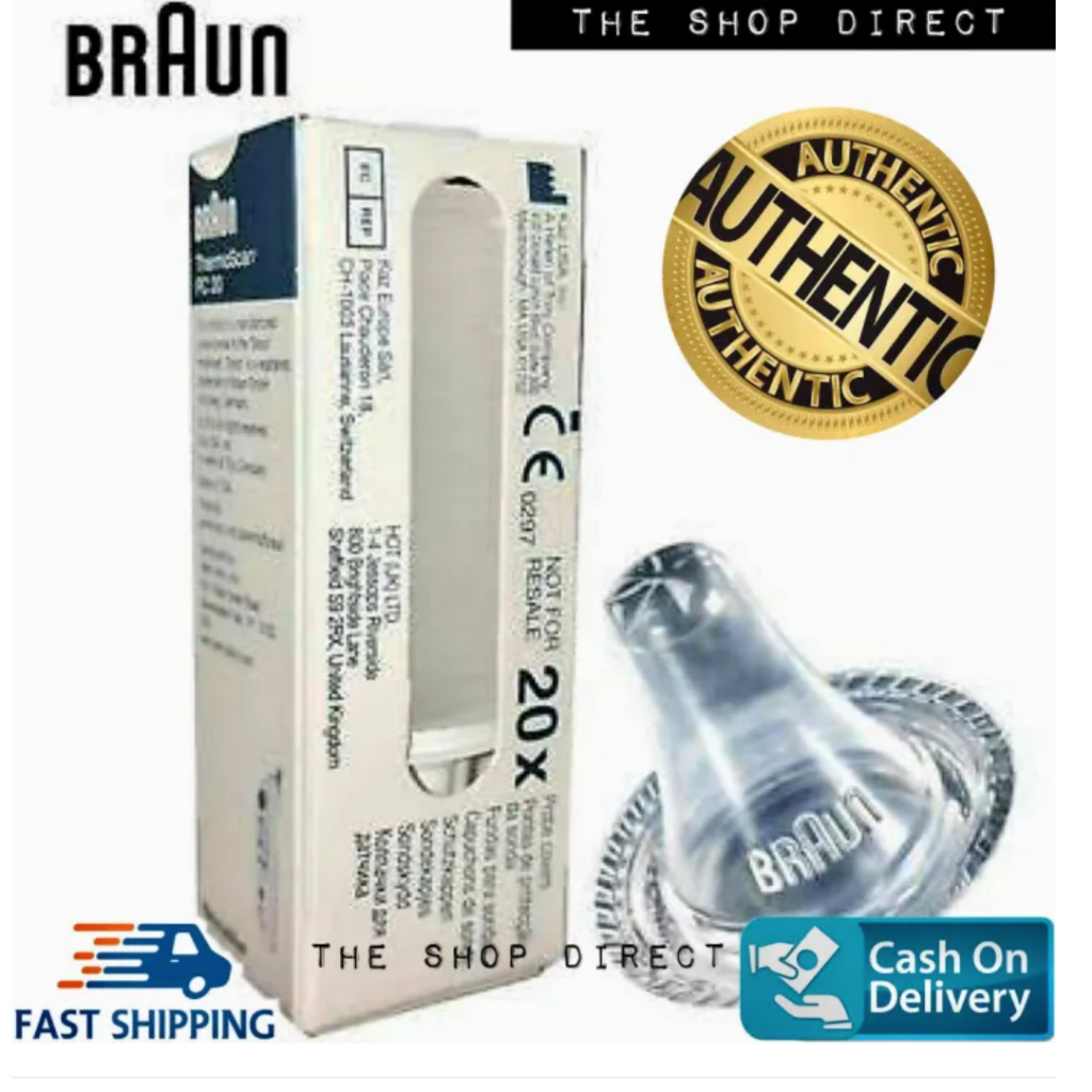 BRAUN EAR THERMOMETER LENS FILTERS COVERS - 20 pcs OFFICIAL BRAUN ...