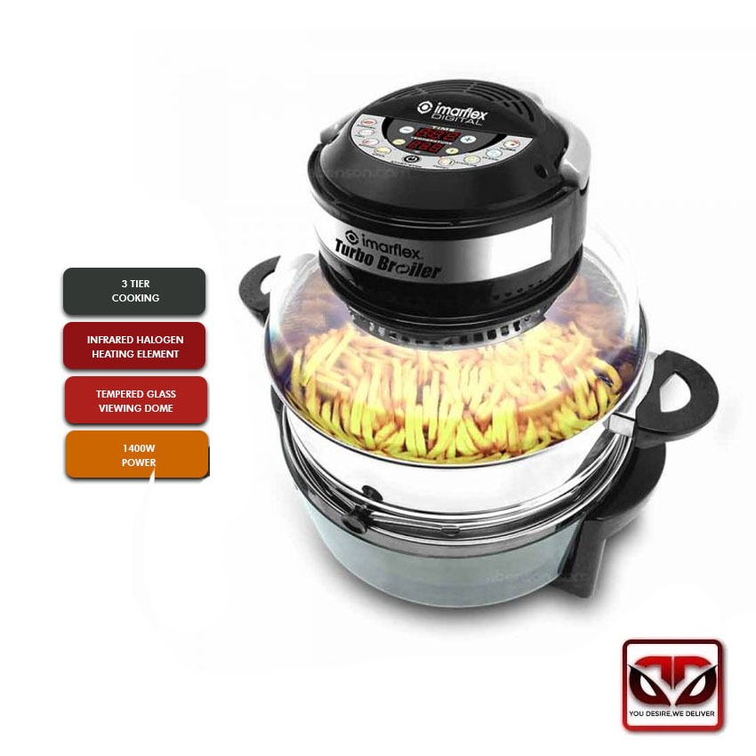 Imarflex CVO-850DSF 20L Turbo Broiler Digital Display 3-Tier Cooking ...