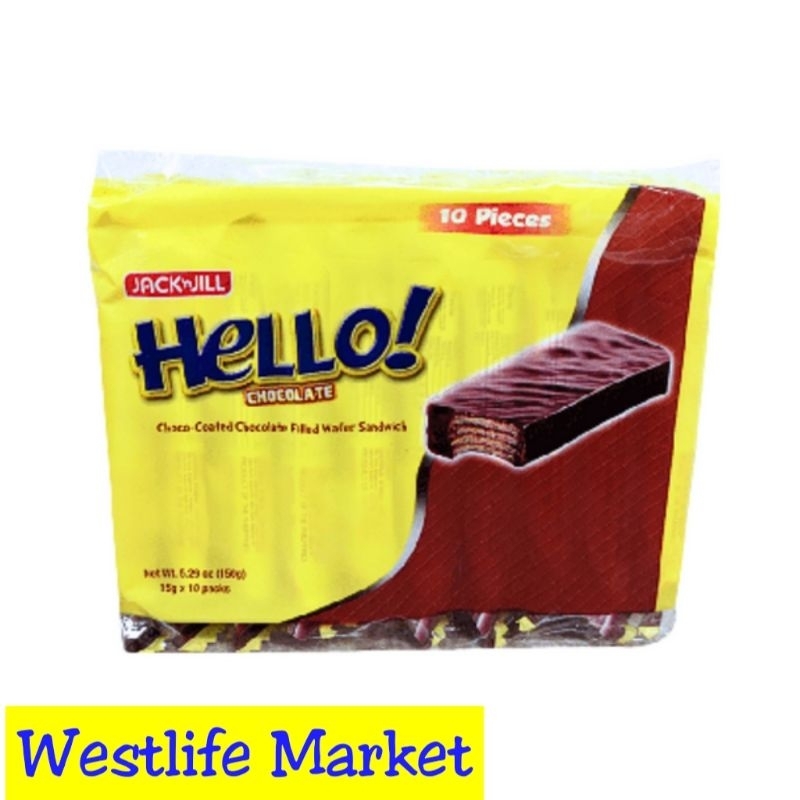 Hello Choco Coated Chocolate Filled Waffer 10's/Pack | Shopee Philippines