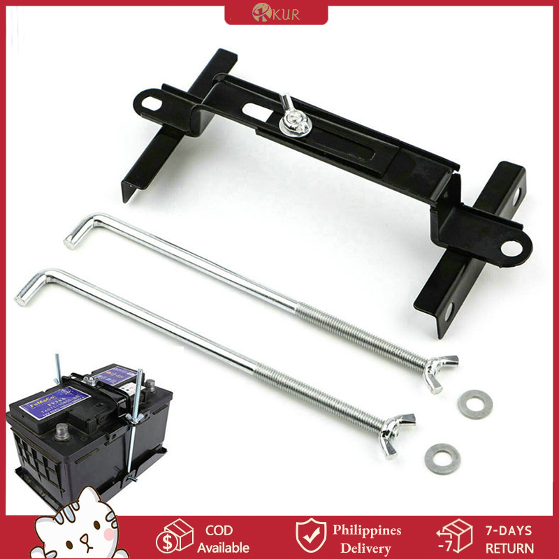 Adjustable Car Storage Battery Tray Holder Base Hold Down Clamp Iron ...