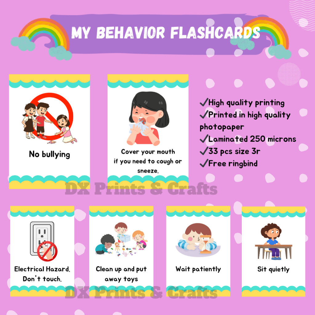 Laminated Educational Flashcards - Behavior | Shopee Philippines