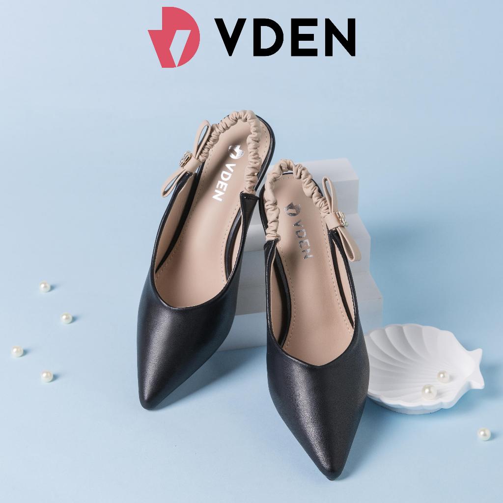 VDEN Pointed Stilleto Mid Heel 003-3 Simple Solid Color Pointed Toe Low ...