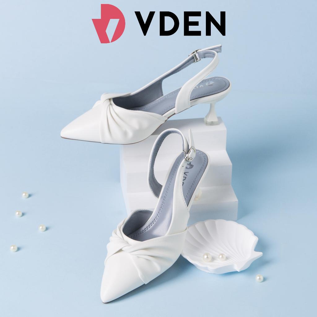 VDEN Women Pleated Design Kitten Heels Elegant Pointed Toes 7718-1 Low ...