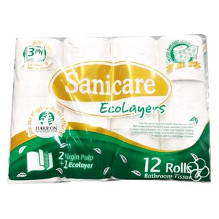 Sanicare 3 Ply Bathroom Tissue 600 sheets (12 Rolls per pack) | Shopee ...