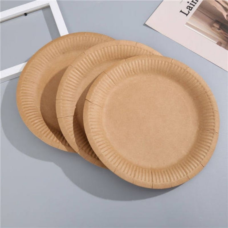 Round - Silver, brown, Laminated , hotdog Paper plates, kikiam ...