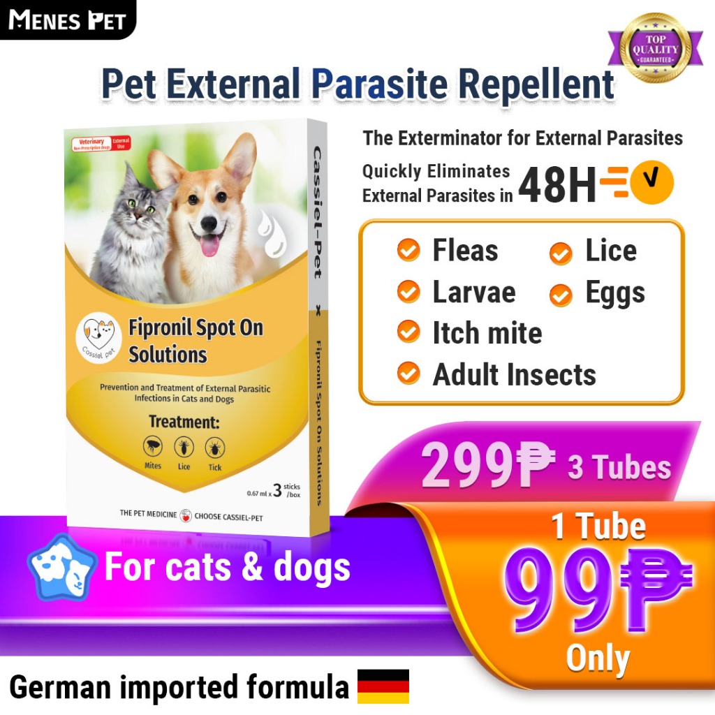 CASSIEL PET Fipronil Dewormer Anti Tick And Flea Spot Treatment Anti ...