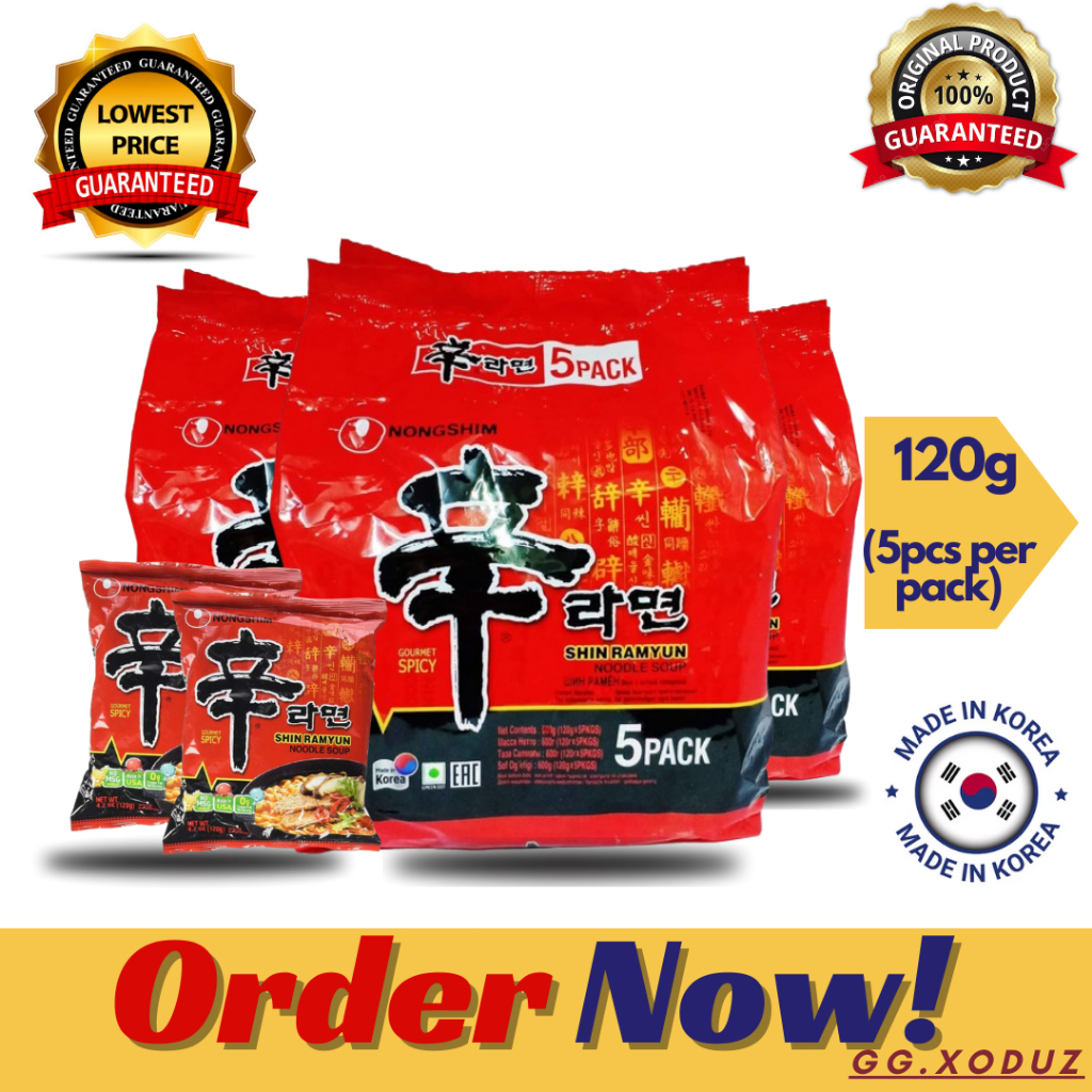 Authentic Nongshim Shin Ramyun Korean Instant Noodles 120g | Shopee ...