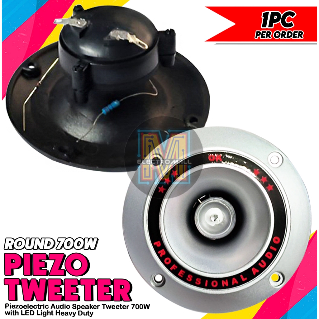 700W Piezo Tweeter Round With LED Piezoelectric Audio Speaker Tweeter Heavy Duty | Shopee ...