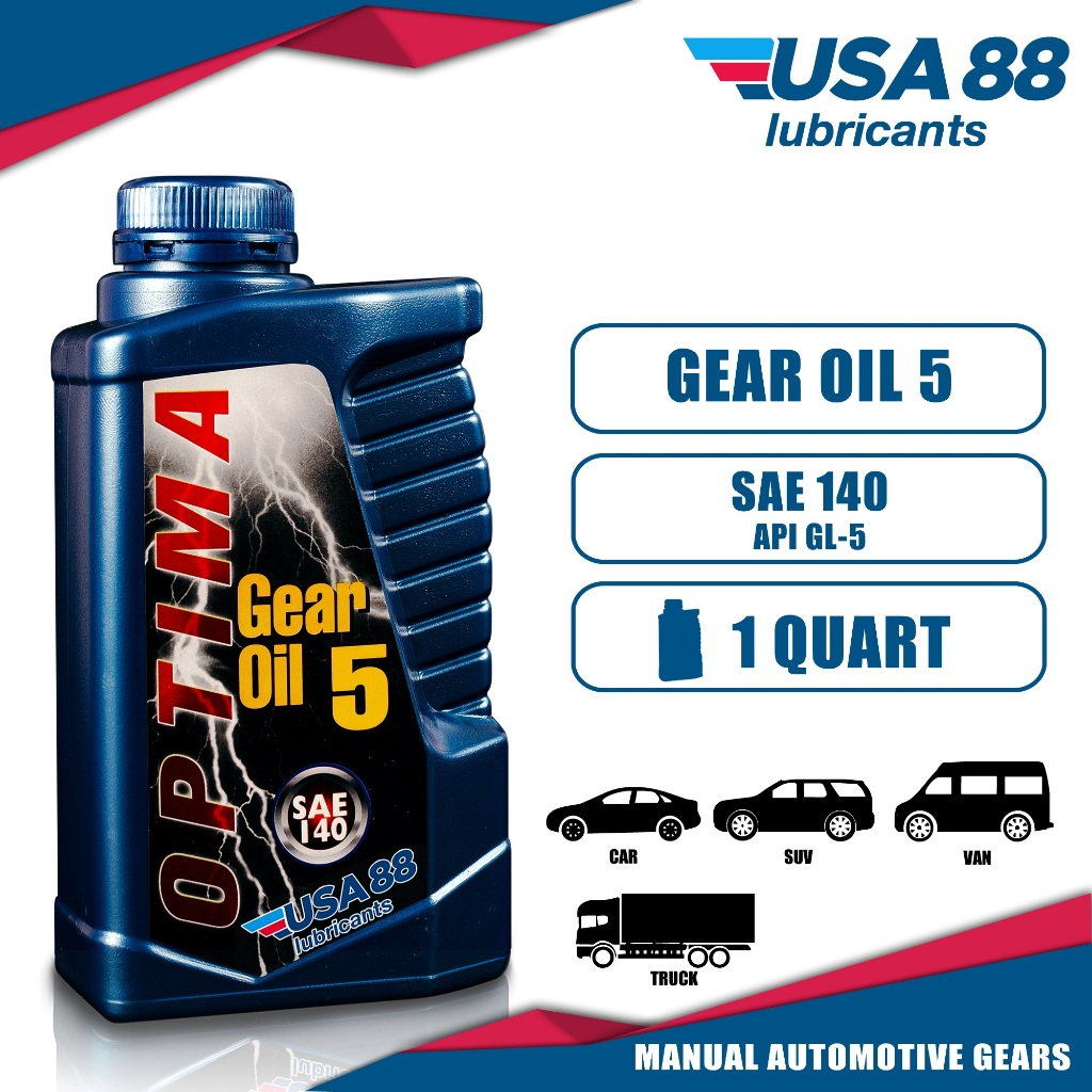 USA88 Optima Gear Oil 5 SAE 140 API GL-5 EP Automotive Gear Oil (1Quart ...