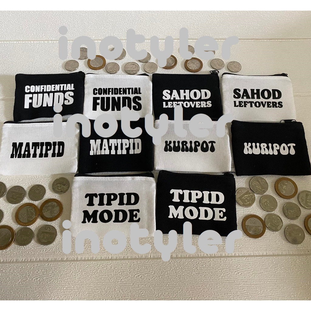 Witty Coin Purse Canvas Simple Purse For Coins And Bills Pinoy Funny Statement Words Phrases ...