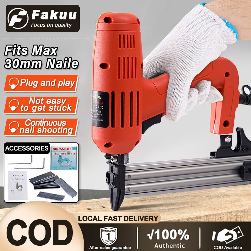 220V Electric Nail Gun Air Tacker Gun Pneumatic Nail Gun Heavy-Duty ...