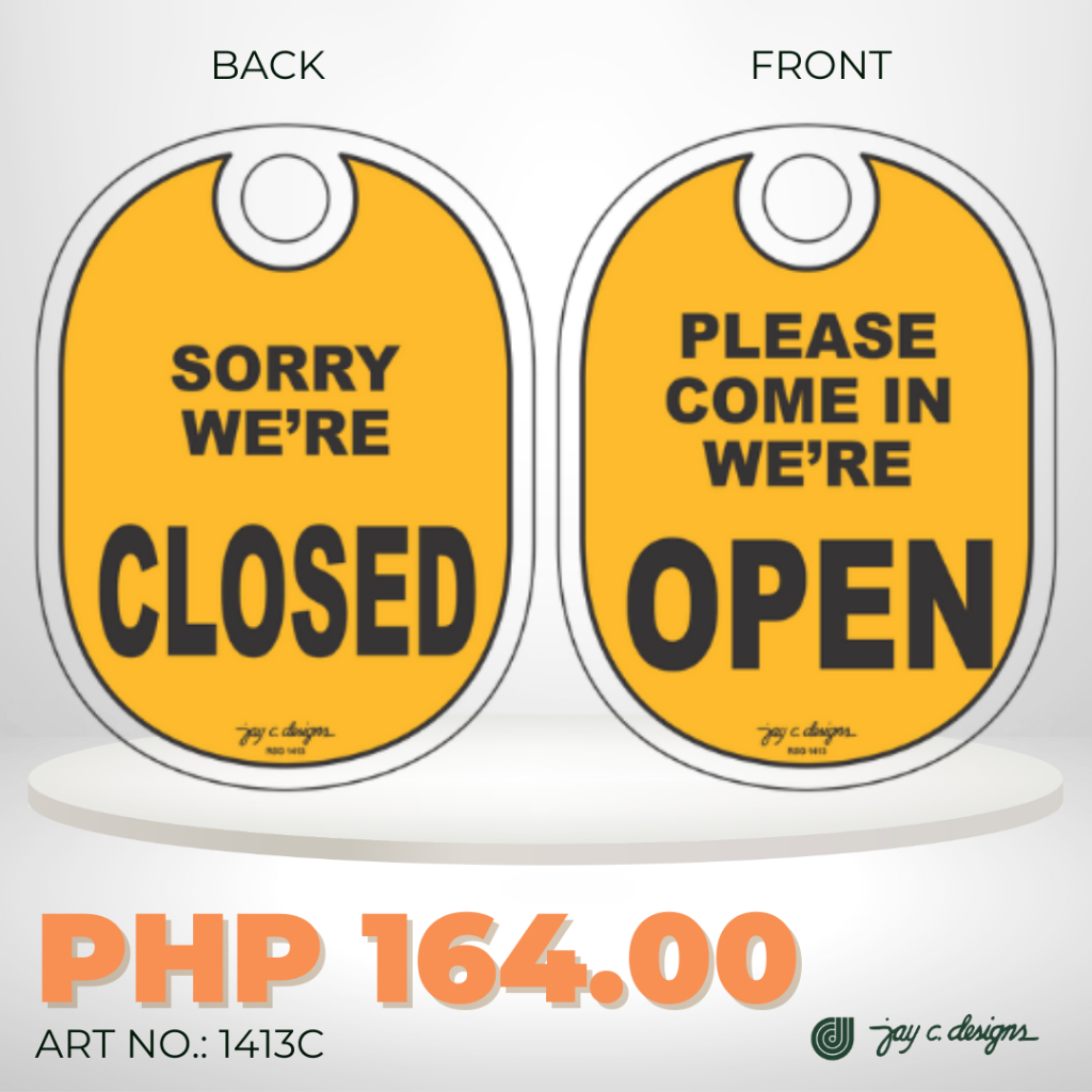 Jay C. Designs Acrylic Sign Open and Closed Signage 1413 | Shopee ...