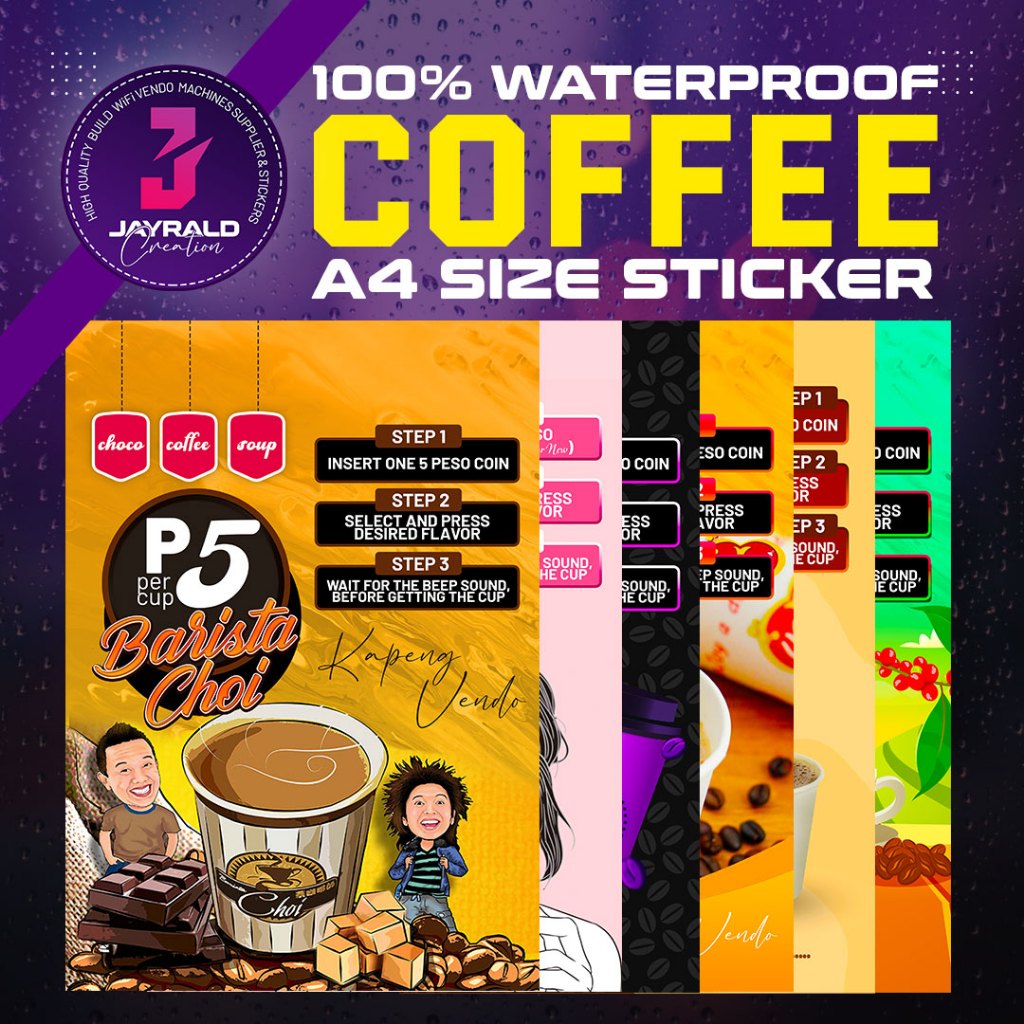 COFFEE STICKER A4 SIZE WATERPROOF | Shopee Philippines