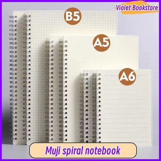 A5/B5/A6 80 Sheets Notebook Muji Spiral Journal Writing Notebooks For ...