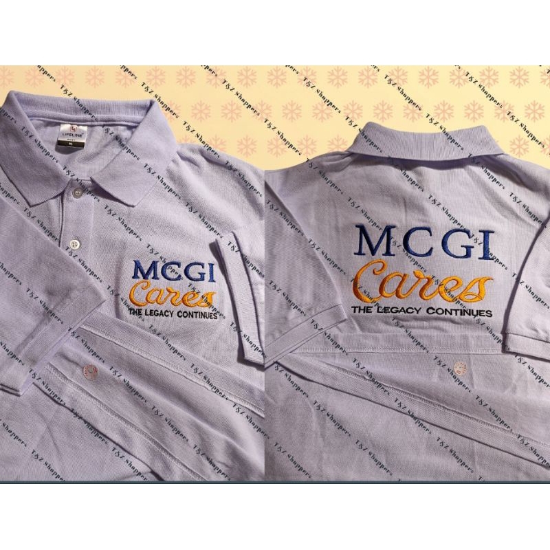 MCGI CARES Front and Back Embroidery (White Collar Only) | Shopee ...