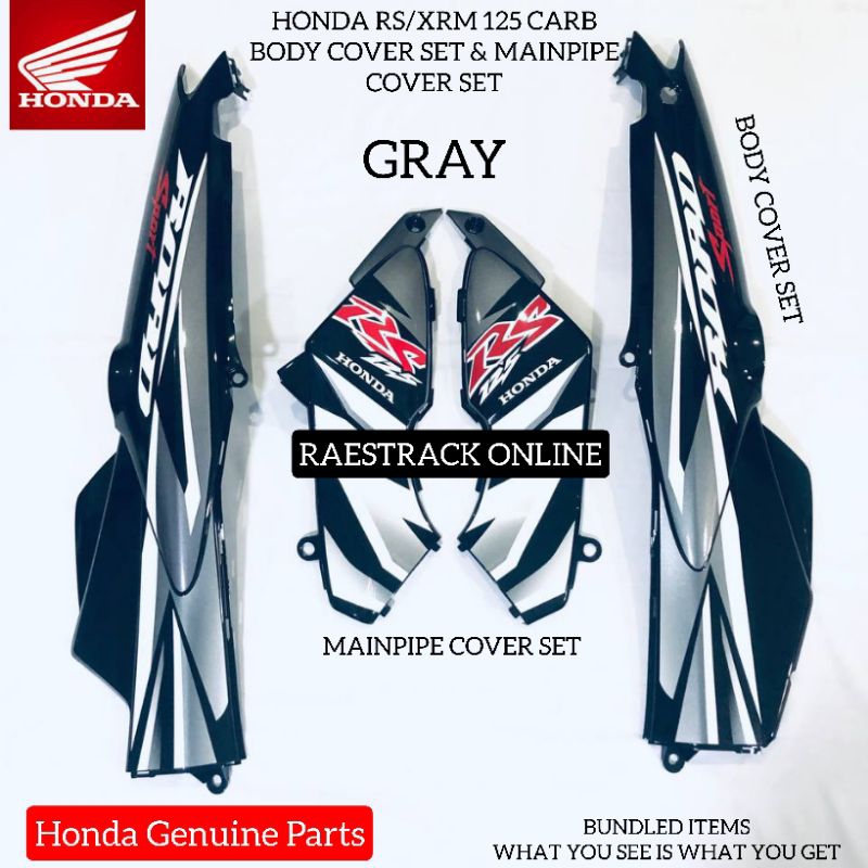 HONDA RS XRM 125 BODY COVER AND MAINPIPE SET GRAY | Shopee Philippines