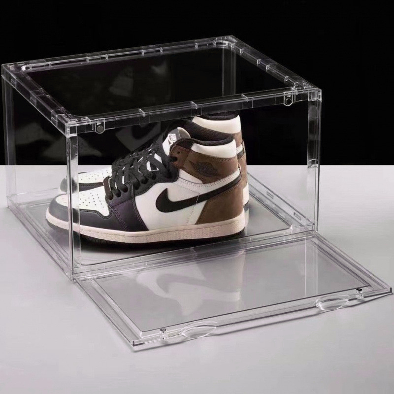 【In stock】Acrylic shoe box Magnetic side drop shoe box Stackable Large ...