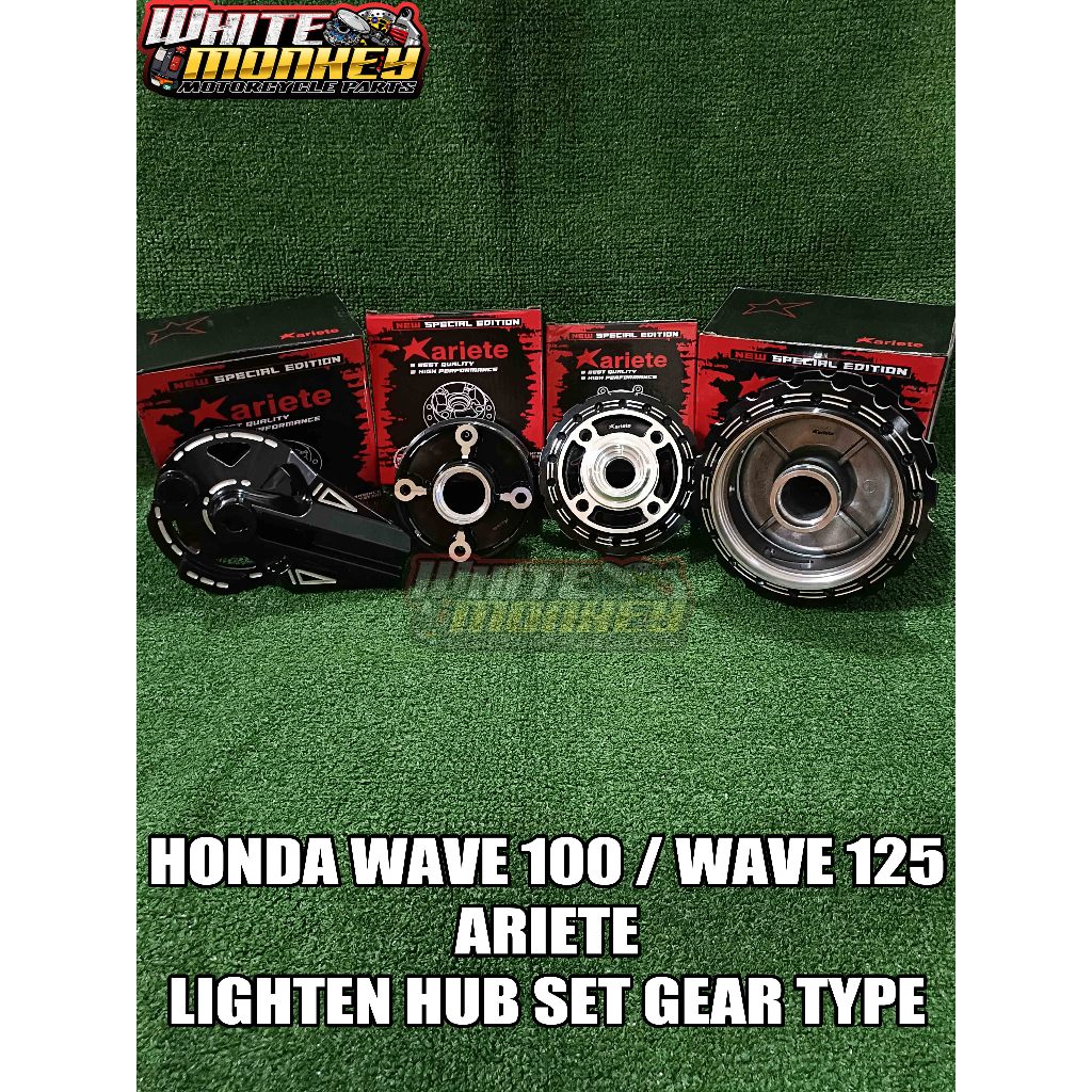 ARIETE HONDA WAVE 100 / WAVE 125 LIGHTEN HUB SET BLACK GEAR TYPE ...