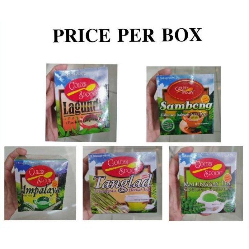 Golden Spoon Ampalaya/Lagundi/Sambong/Tanglad/Malunggay 12 Teabags 24g ...