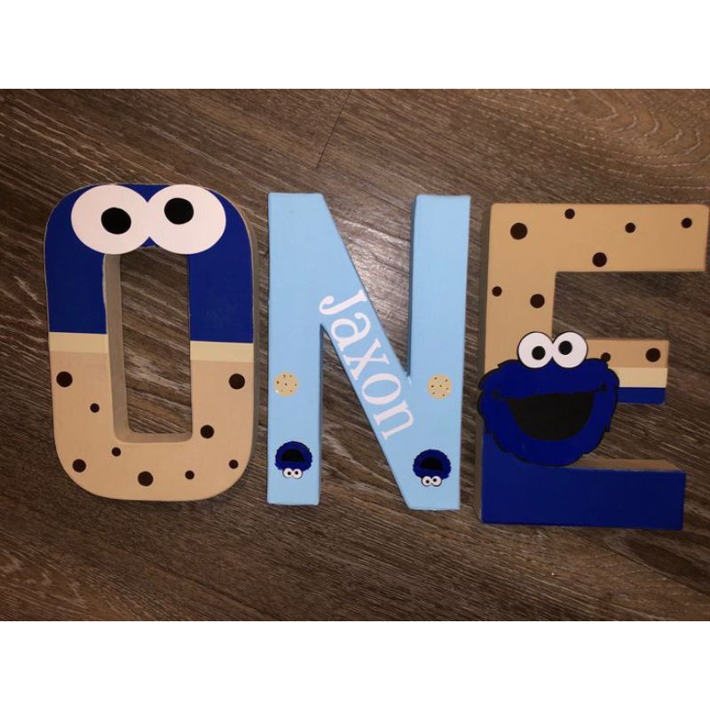 6 inches Sesame street Cookie Monster theme letter standee | Shopee ...