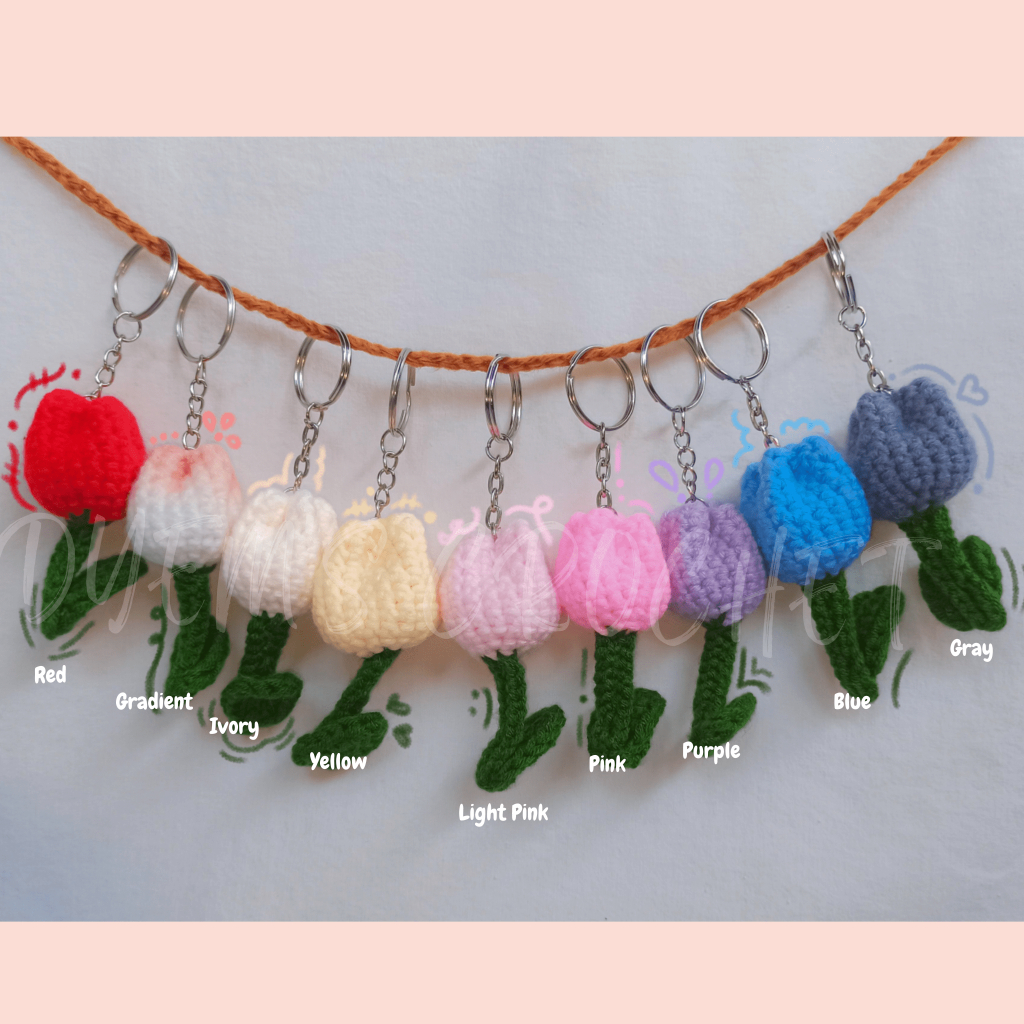 Tulip crochet keychain | Shopee Philippines