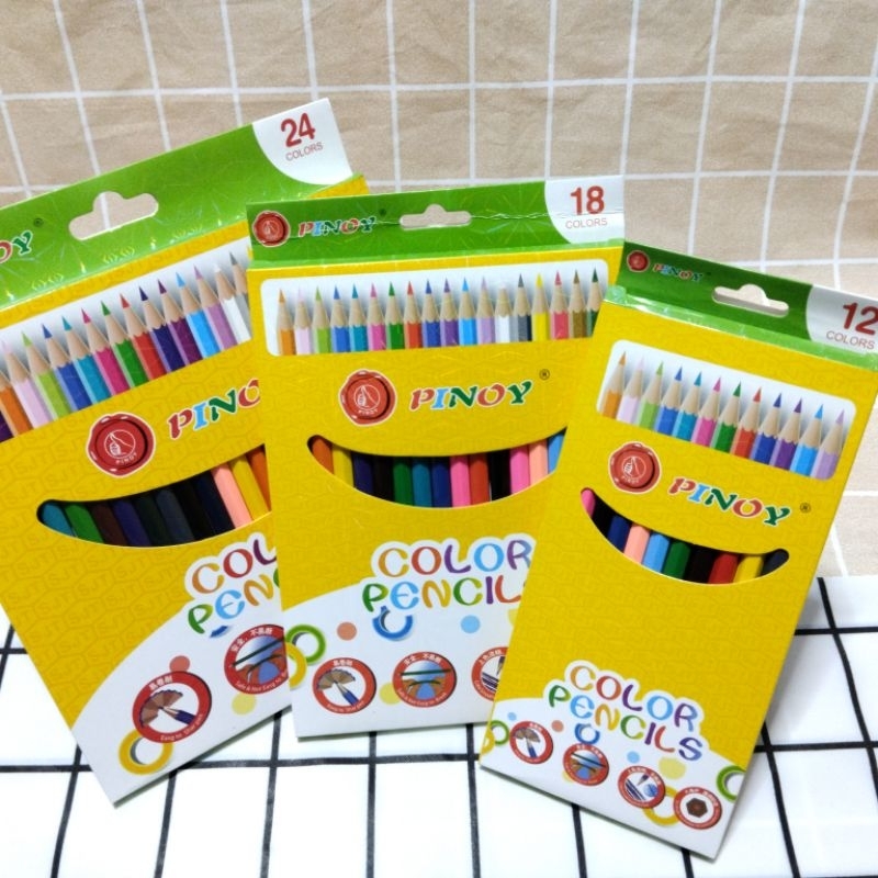 PINOY COLOR PENCILS(24, 18 & 12COLORS) | Shopee Philippines