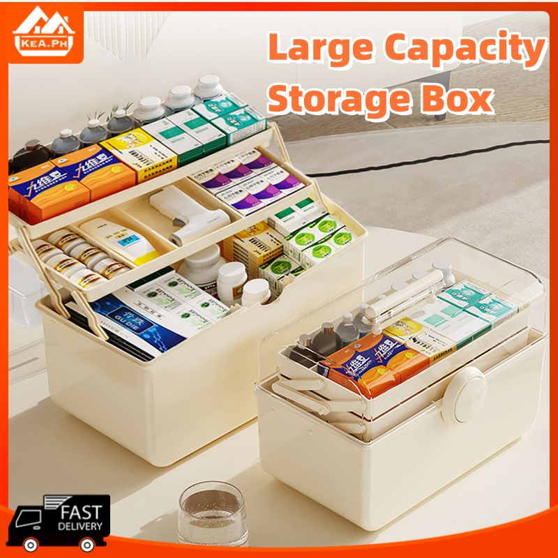3-layer Large capacity Plastic Storage Box Family First Aid Kit Box ...