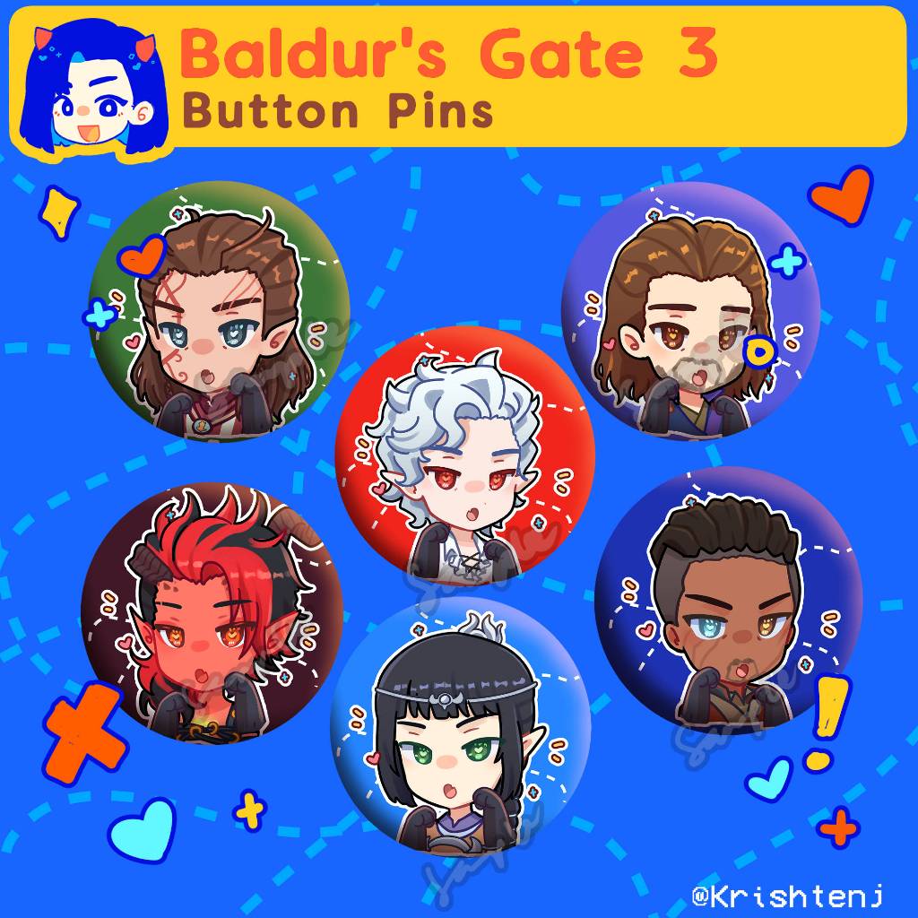 Baldur's Gate Button Pins: Krishten | Shopee Philippines