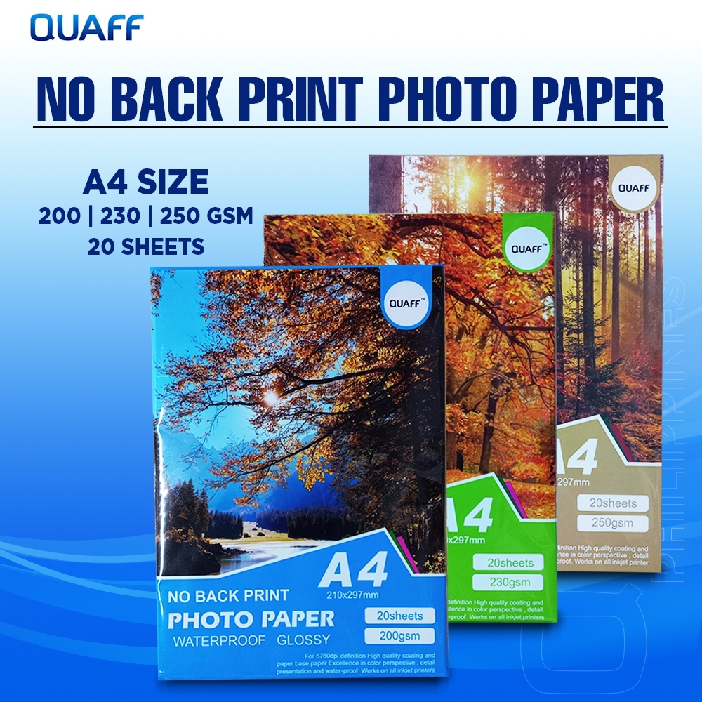 QUAFF Tree Type Photo Paper Glossy No Back Print A4 Size (20 sheets ...