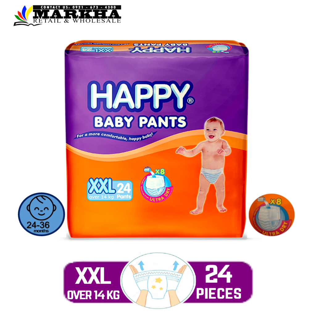 HAPPY BABY PANTS DIAPER x30pcs ( MEDIUM - XXL) | Shopee Philippines