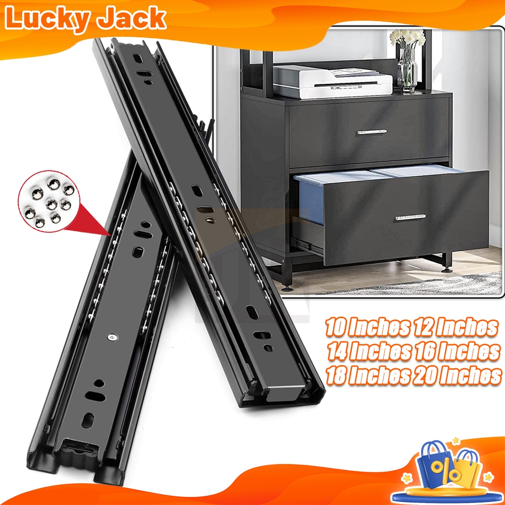 (1 pair) Drawer Slide Rail Two -section Rail Full Extension Ball ...