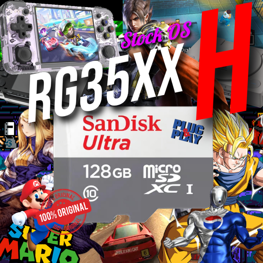 Anbernic RG35XX H Stock OS with Original Micro SD Sandisk Memory Card ...