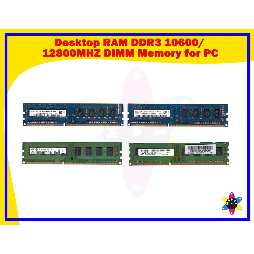 Desktop RAM DDR3 1333MHz 1600MHz DIMM Memory For PC Used Preloved