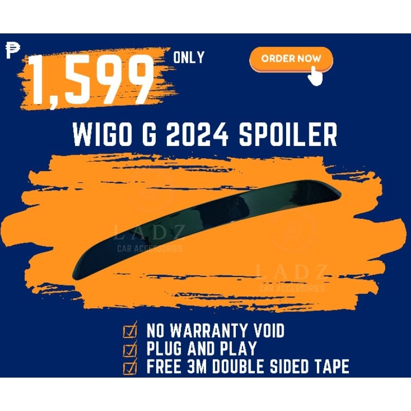Wigo G 2024 Spoiler Glossy Black (for E/J Variant) | Shopee Philippines