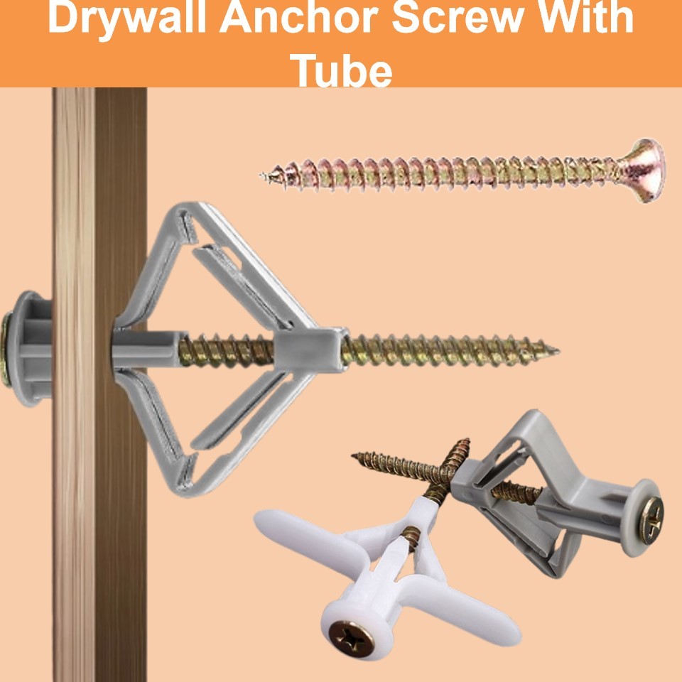 ycaruz Drywall Anchor Screw With Tube Plastic expansion pipe screw wall ...