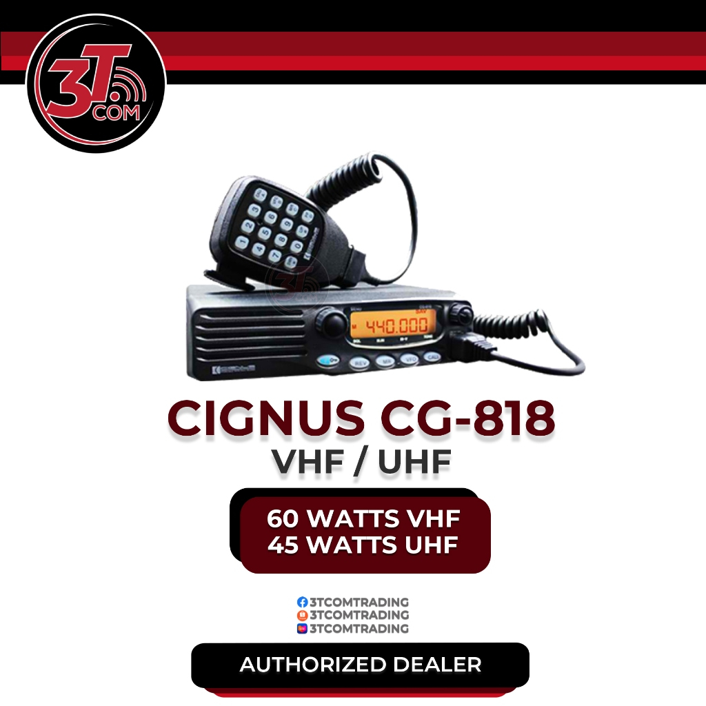 CIGNUS CG818 SINGLE BAND BASE RADIO VHF AND UHF BAND | Shopee Philippines