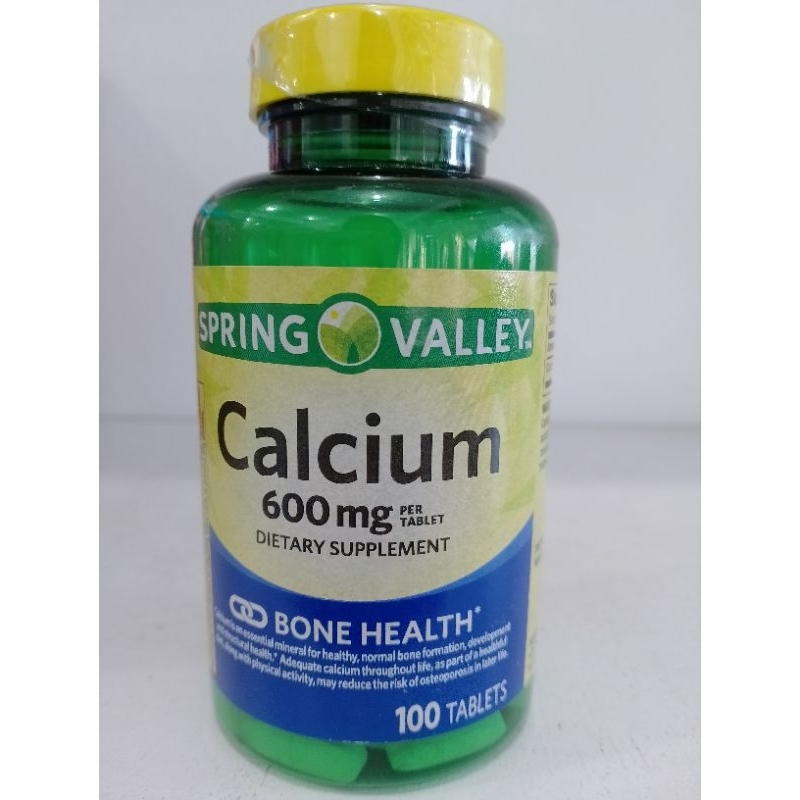 Spring Valley Calcium Bone Health Dietary Supplement Tablets, 600 mg ...