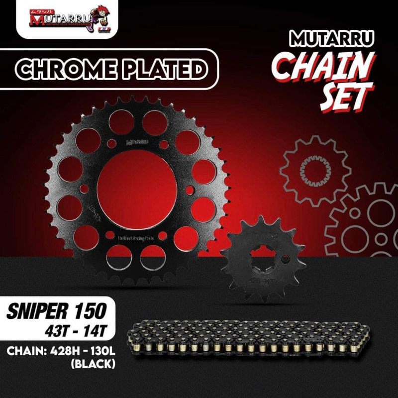 MUTARRU CHAIN SET ( BLACK SERIES ) SNIPER 155 / SNIPER 150 14-42 / 14 ...