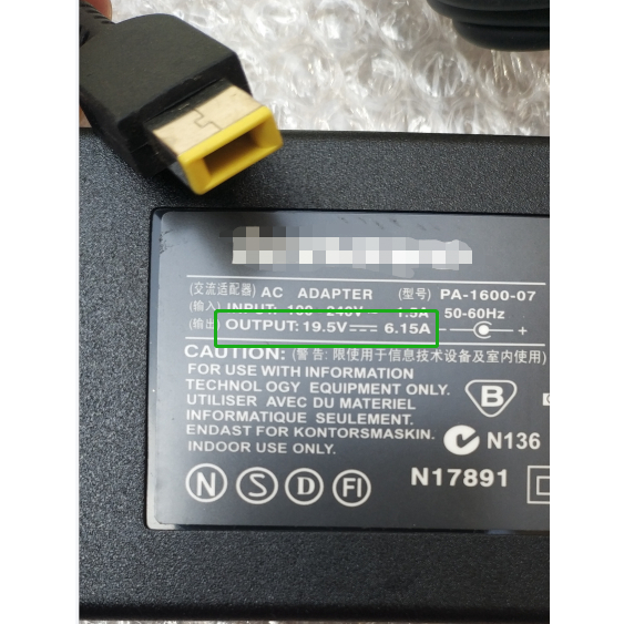 19.5V 6.15A 120W USB Square Interface C360 C365 C455 PA-1121-04 PA-1121 ...