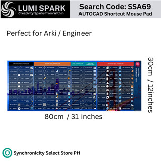 SSA69 AUTOCAD Shortcut Mouse Pad 80cm x 30cm Large Mousepad ...